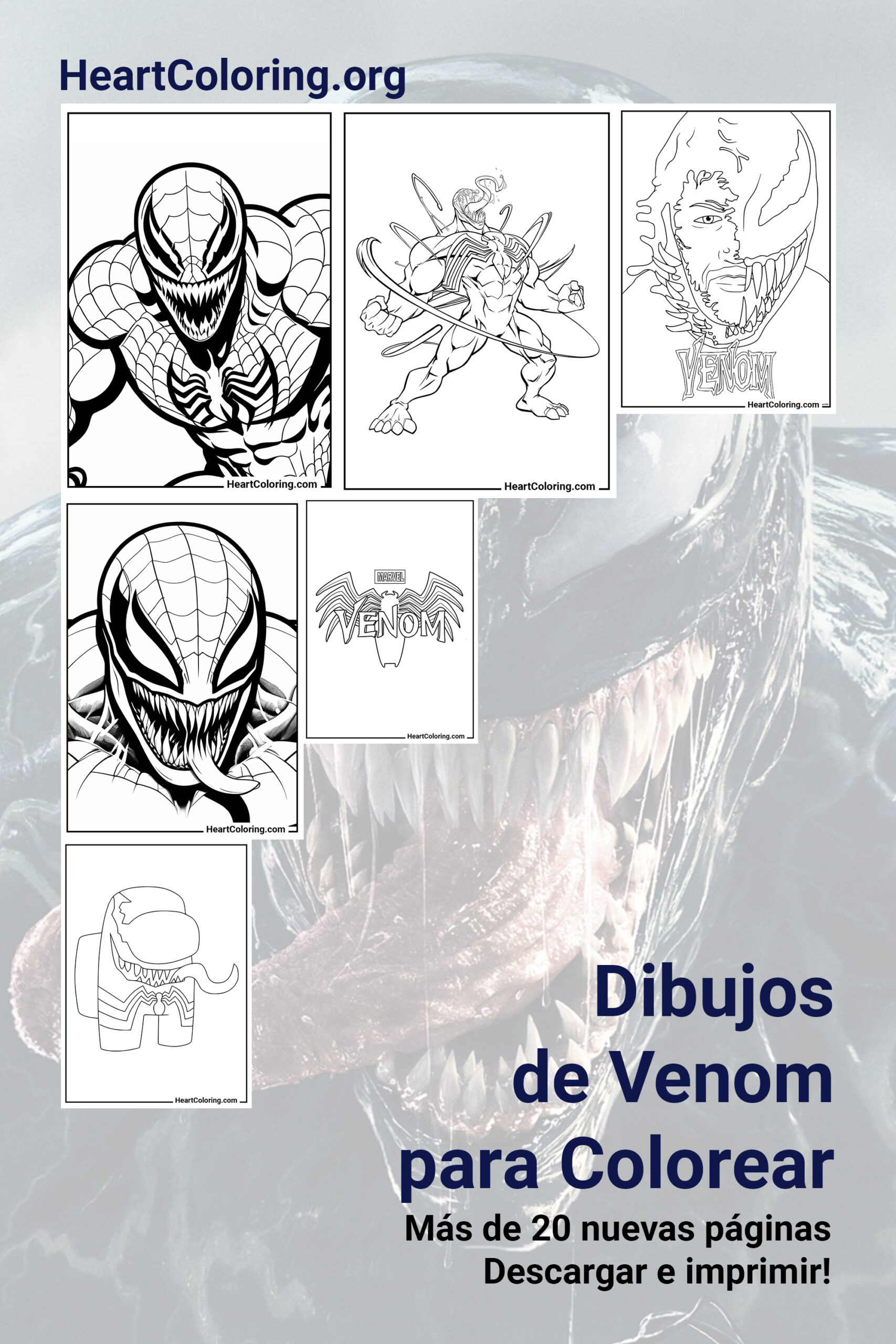 Dibujos De Venom Para Colorear Imprimir Y Descargar Gratis